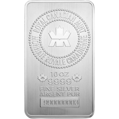 10 Ounce Silver Royal Canadian Mint Bar - Gold Dollar Exchange